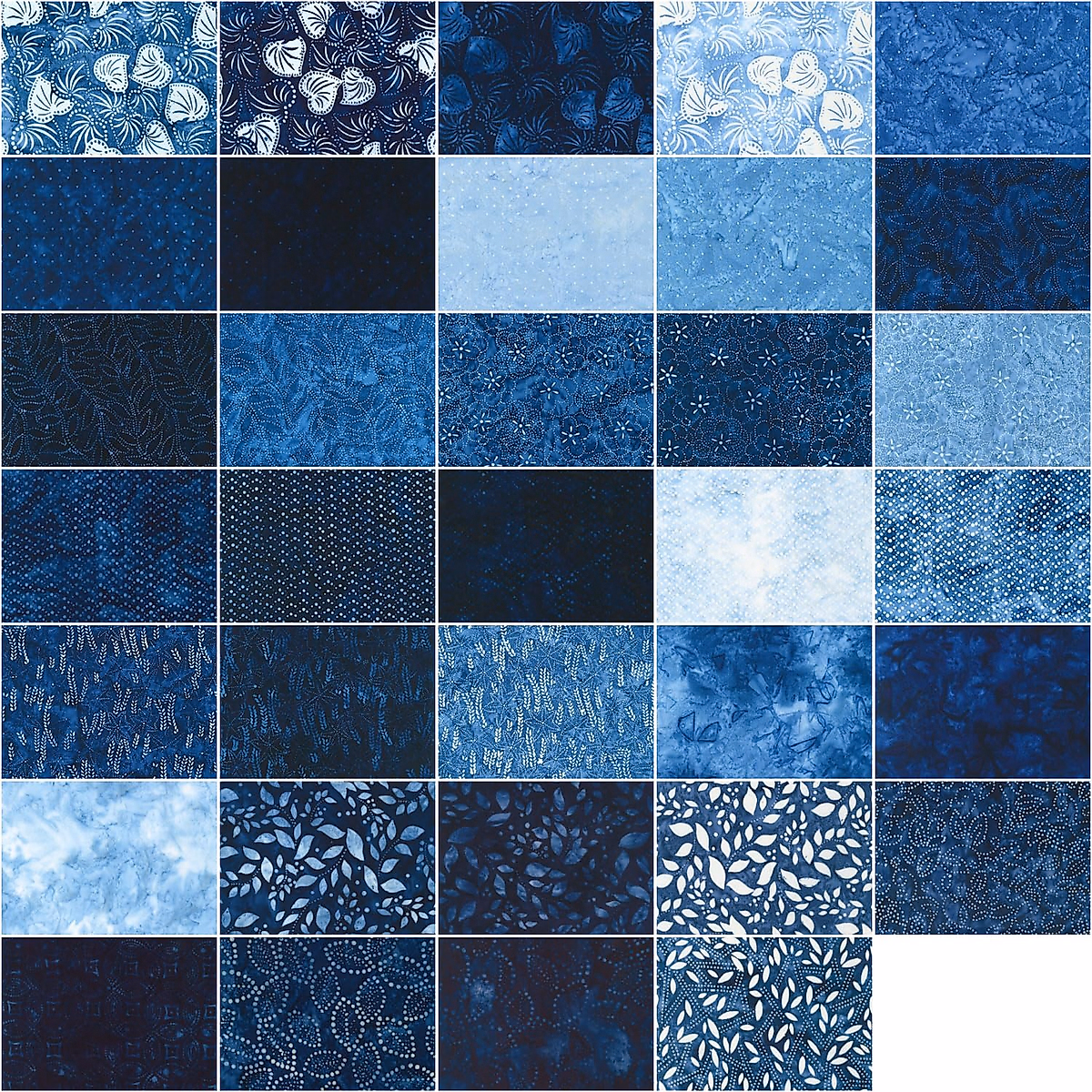 Lunn Studios Artisan Batiks Kasuri 2023 40 2.5-inch Strips Jelly Roll Robert Kaufman RU-1228-40, Assorted