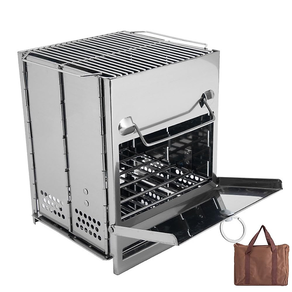 VENS LUEE Notebook Charcoal BBQ Grill Multifunctional Barbecue Camping Stove Tabletop Smoker Folding For Picnic, Camping, Hiking, Traveling, Outdoor Indoor (Style 4)