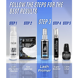 Eyelash Extension Primer/Cleanser (1.35fl.oz/40ml) Stacy Lash/Protein Oil Remover/Increase Adhesive Bonding Power Retention/Pretreatment for Individual Semi Permanent Extensions Glue Supplies