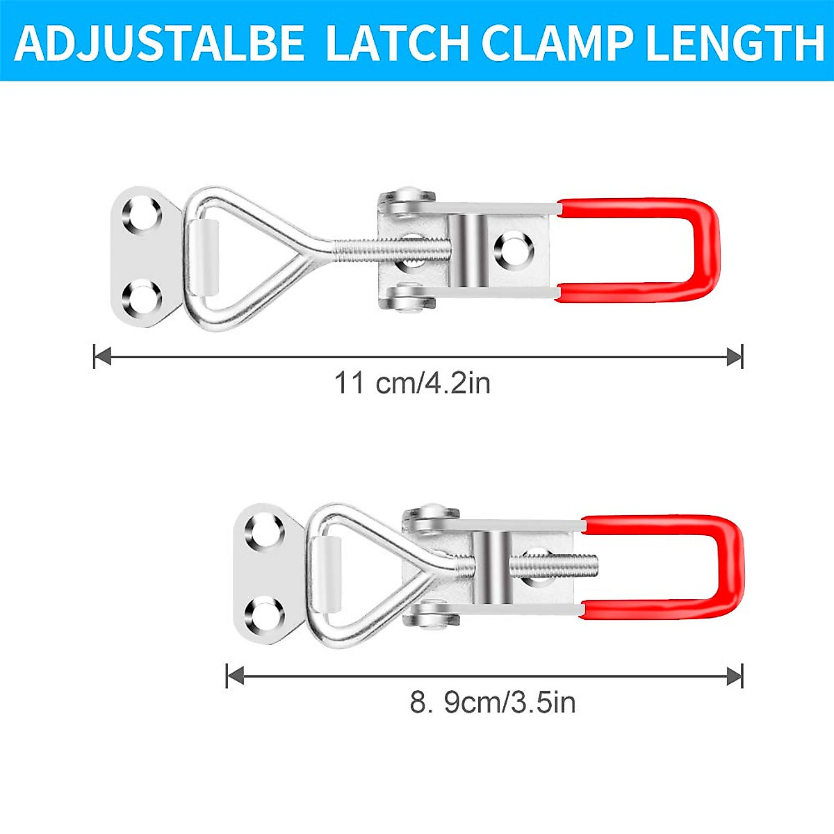 6 Pack Toggle Latch Clamp 4001, Adjustable Latch, Smoker Clamps Heavy Duty Latches, 330Lbs Holding Capacity Pull for Lid Jig, Tool Box Case (24PCS Screws)