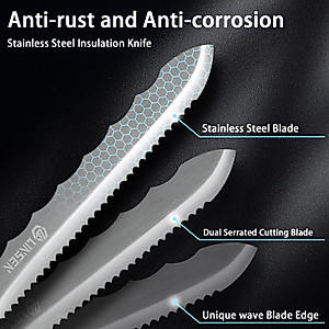 PAXLINSEN Stainless Steel Garden Knife with 11" Blade with New Handle, Double Side Utility Sod Cutter Lawn Repair Garden Knife with Nylon Sheath (GREEN)