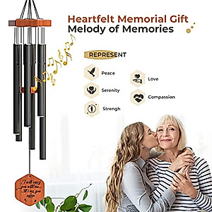 P.R.I.Z.A Memorial Wind Chimes, Sympathy Wind Chimes for Loss of Loved One, Memorial/Bereavement/Sympathy Gift, Loss of Mother/Father/Pet/Friends Condolence Remembrance, 32 inch