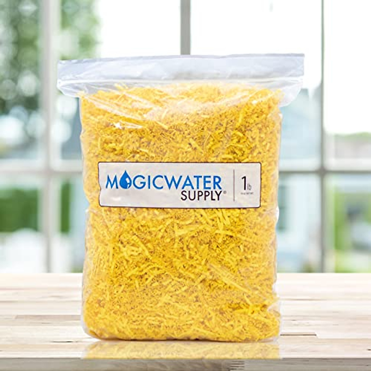 MagicWater Supply Crinkle Cut Paper Shred Filler (1 LB) for Gift Wrapping & Basket Filling - Yellow