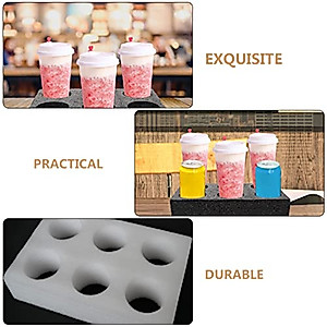 Happyyami 2Pcs Milk Tea Cup Holder Cardboard Drink Carrier Drink Carrier for Packing Tray Door Dash Supplies take Out Cup Carrier Pearl Cotton Drinking Cup Holder Model
