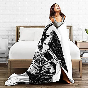 Satanic Ritual Demon Devil Wicca Wiccan Pagan Baphomet Full Fleece Throw Cloak Wearable Blanket Flannel Fluffy Comforter Quilt Nursery Bedroom Bedding King Size Plush Soft Cozy Air Conditioner Blanket