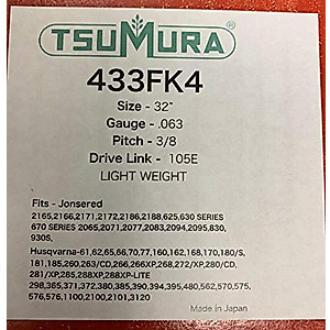 Tsumura 32" Light Weight Guide Bar 3/8-063-105DL Compatible with Makita Compatible with Husqvarna Jon 323RNDD009