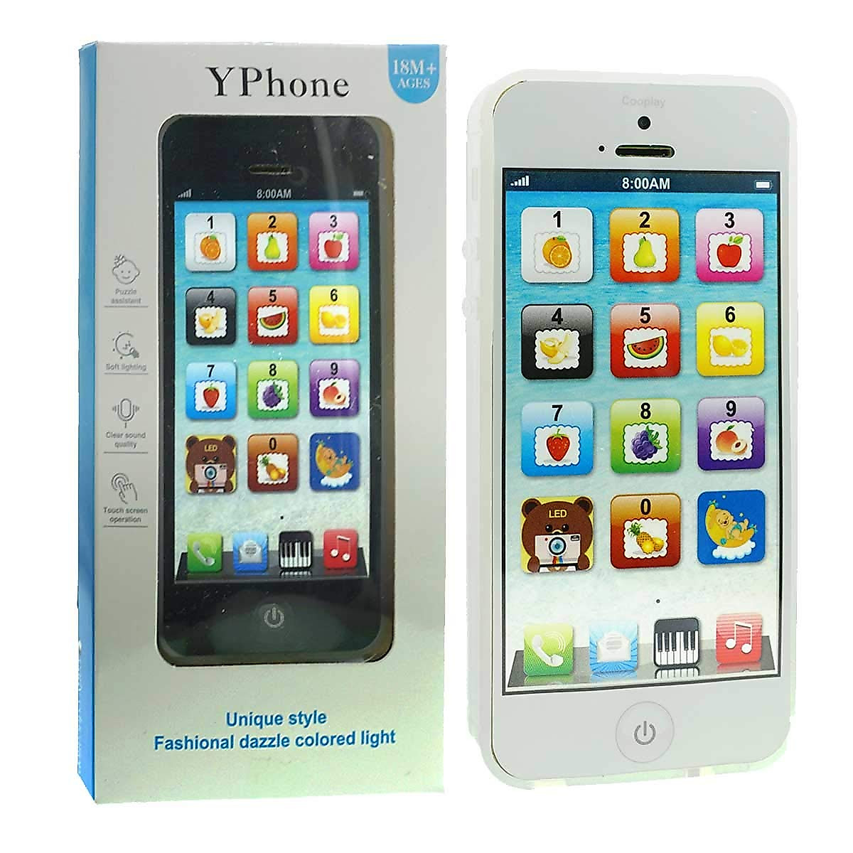 YOYOSTORE 1 Pc Phone Toy Play Cell Phone Mobile Cellphone with USB Recharable Cable for Baby Kids