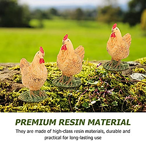 IMIKEYA Resin Hen Ornaments Lifelike Chicken Statues 3pcs Toy Chicken Ornaments Duck Resin Micro Scene Self Made Hen Figurines Chicken Figure Toy