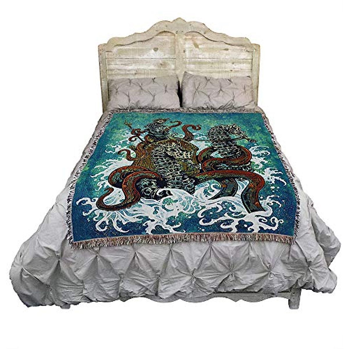 Pure Country Weavers Neptune Skeleton Blanket by David Lozeau - Gift Fantasy Tapestry Throw Woven from Cotton - Made in The USA (72x54)