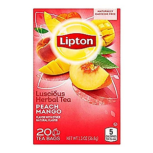 Lipton Tea Herbal Peach Mango 20 Count (Pack of 2)