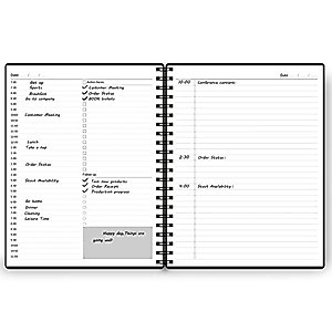 Undated Daily Planner - Undated Planner with Hourly Schedules, Action Items and Follow-up, A4 Daily Organizer Notebook to Increase Productivity, Appointment Book for Time Management, 8.5 × 11 Inch