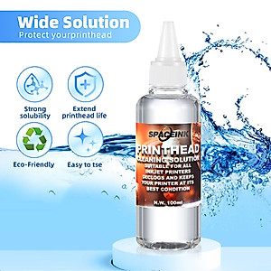 Spaceink Printhead Cleaning Kit for HP OfficeJet Pro 8600 8610 8620 6830 6700 8630 / Epson Ecotank ET-2760 ET-2720 WF-3640 / Canon MX922 MX920 Printer (100ml)