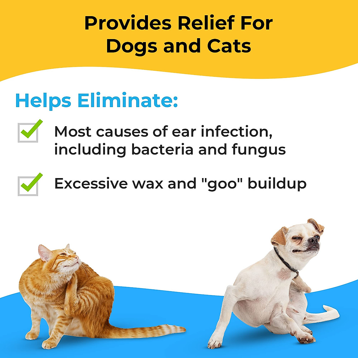 Smiling Paws Pets Medicated Tris Flush Dog Ear Cleaner Solution and Infection Treatment for Dogs and Cats Ear Flush for Dogs Ear Cleaner for Dogs & Cats - Cat & Dog Ear Wash Contains Ketoconazole 12oz