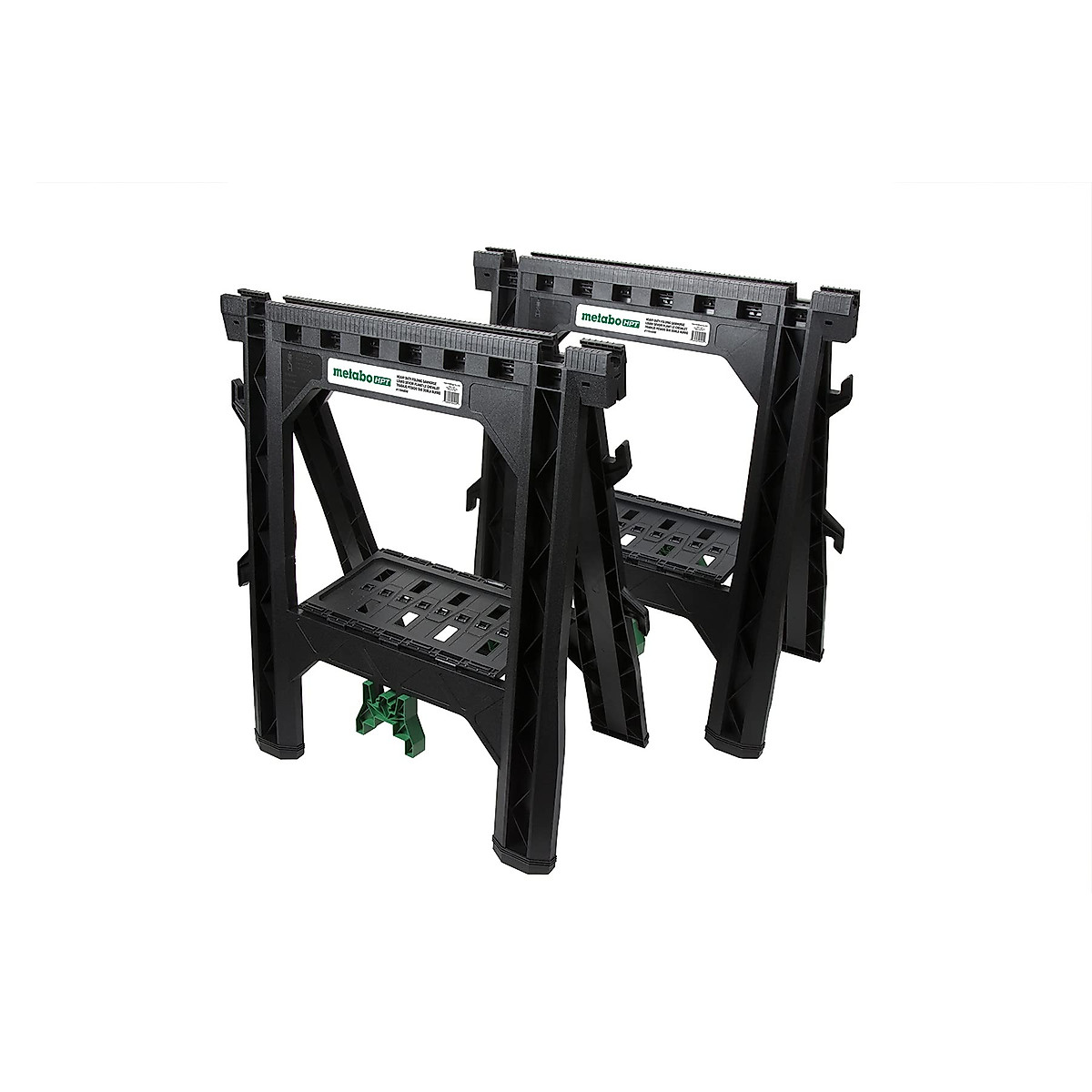Metabo HPT Sawhorses | Folding | 1200 Lb. Capacity | 2-Pack | 115445M