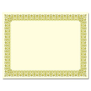 Southworth® Premium Foil Certificates, 8 1/2" x 11", 66 Lb, Ivory/Gold Foil Fleur, Pack Of 15