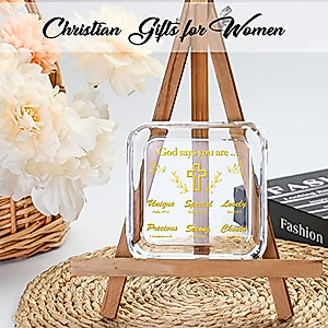 ERWEI Ring Dish with Bible Verse Prayers Christian Gifts for Women Inspirational Gifts for Her Crystal Jewelry Tray God Says You Are Trinket Dish Religious Gifts for Mother Sister Friends