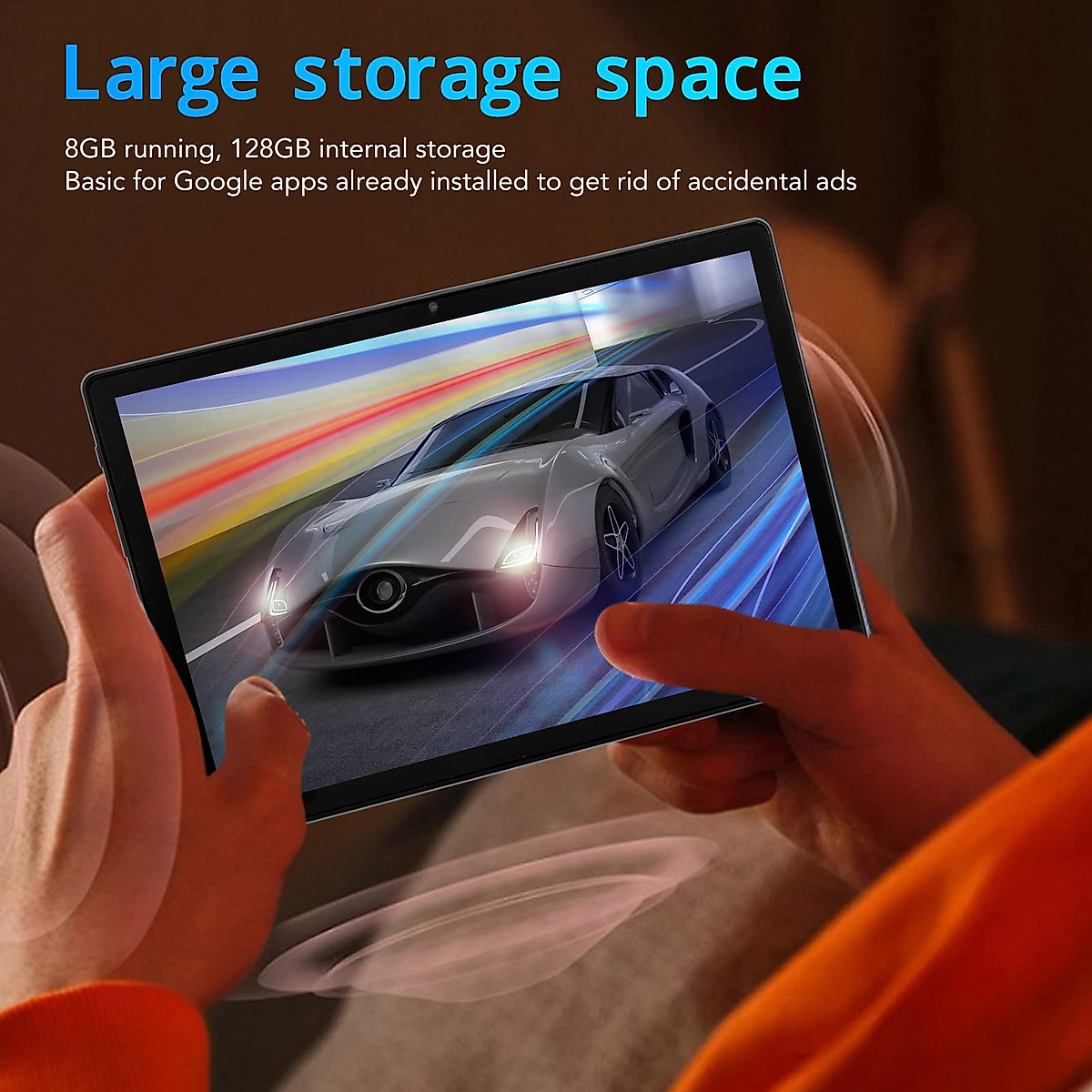 10.1 Inch Phone Call Tablet for Android 11.0, 8GB 128GB Octa Core Touch Screen Gaming Tablet, BT5.0 5G WiFi Business Cellphone Tablet, for Learning, Working, Office, US Plug (Gray)