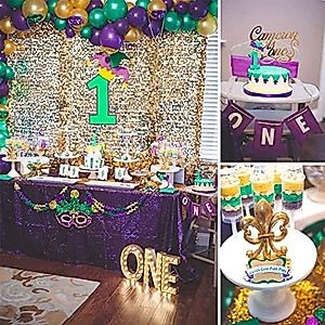 PartyWoo Purple Green Gold Balloons 50 pcs and Crepe Paper Streamers Green 4 Rolls