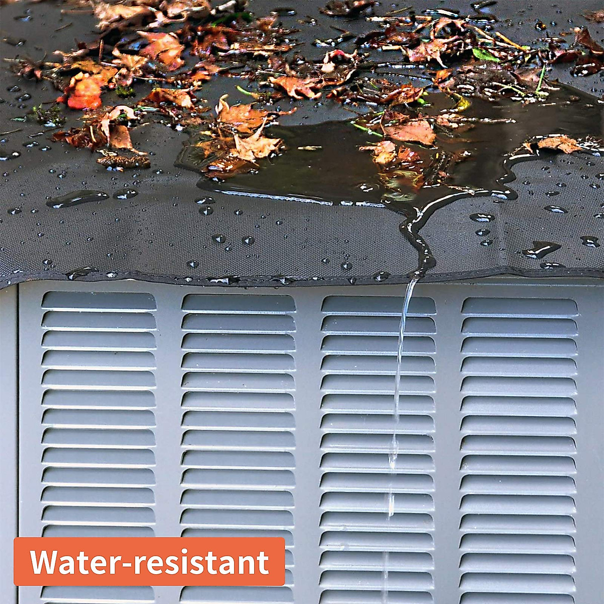 Qualward Air Conditioner Covers for Outside Units, AC Cover for Outdoor Central Unit Top Heavy Duty Water-Resistant Fits Up to 32 x 32 Inch, Black