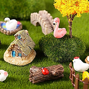WILLBOND 88 Pieces Miniature Garden Ornaments Kits Moss Landscape Garden DIY Figurines Fairy Animal Figurines Mini Garden Animal Figurines for Christmas Outdoor Home Garden Decoration