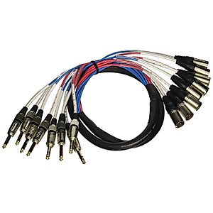 Seismic Audio - SAXT-8x5M - 8 Channel 5' XLR Male to 1/4" TRS Snake Cable