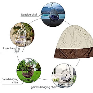 RTWAY Patio Hanging Chair Cover, Egg Swing Chair Cover Waterproof Heavy Duty Outdoor Furniture Protector Cover, 74.8'' L x 45.3''W