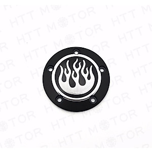 HTTMT- Road King Dyna Sportster Street Bob Black Flame Fire Derby Timer Cover Compatible with H-D FLD FLHR FLHR FLHTC FLHTCU FLSTSB FXD XL 883 Motorcycle