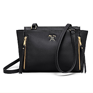 miss fong Small Diaper Bag Mini Diaper Bag, Crossbody Diaper Bags, Diaper Bag Purse, Diaper Clutch with 7 Diaper Bag Organizers,2 Insulated Pockets and Adjustable Shoulder Strap(Black)