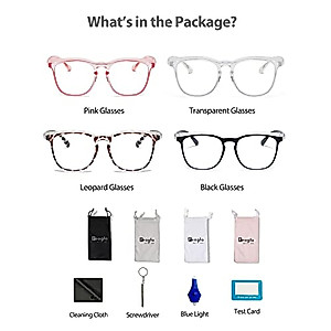 Feaglo Safety Glasses, Anti Fog Safety Goggles for Women Men, Blue Light Blocking with Clear Lens, 4Pack Stylish Eye Protection Glasses with side Shield