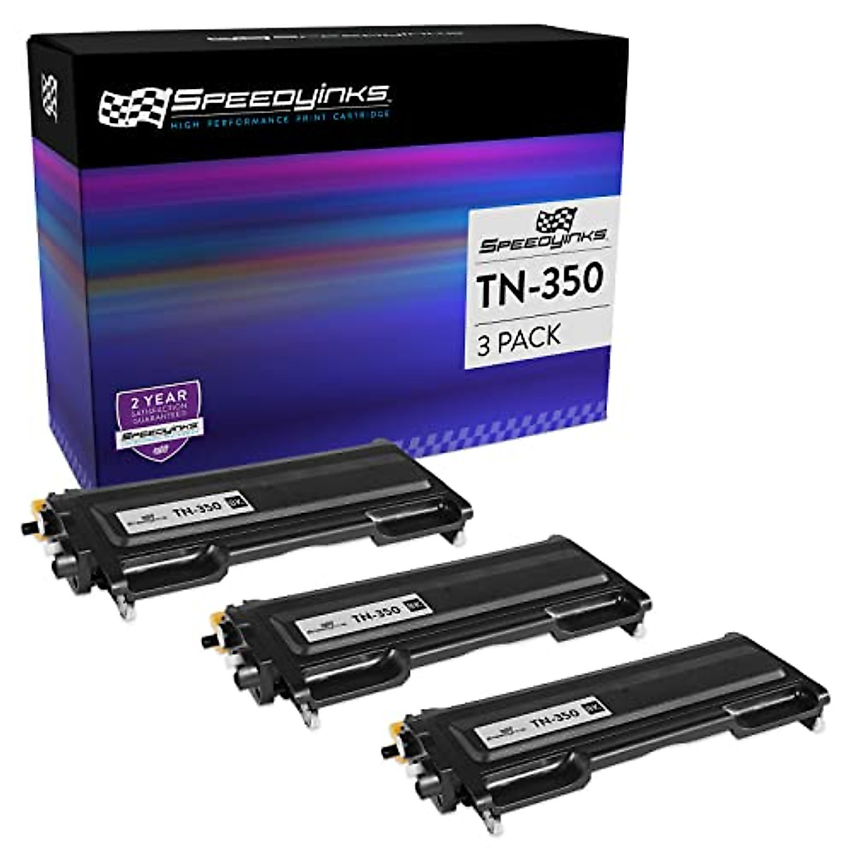 SPEEDYINKS Remanufactured Toner Cartridge Replacement for Brother TN350 TN-350 TN 350 to Use with Intellifax 2820 2920 2850 2910 HL-2070N HL-2040 HL-2070N HL-2040N DCP-7020 MFC-7820n (Black, 3-Pack)