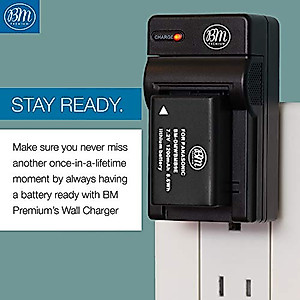 BM Premium 2 Pack of DMW-BMB9 Batteries and Battery Charger Replacement for Panasonic Lumix DC-FZ80, DMC-FZ40K, DMC-FZ45K, DMC-FZ47K, DMC-FZ48K, DMC-FZ60, DMC-FZ70, DMC-FZ100, DMC-FZ150 Digital Camera