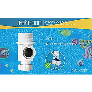 MAKHOON 9-100-3008 Replacement for Polaris 360 UWF Wall Connector Complete w/Black Relief Valve Part 9-100-3008