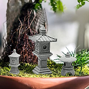 Operitacx 3Pcs Pagoda Tower Statue Mini Pagoda Model Miniature Pagoda Figurine Fish Tank Aquarium Landscape Ornament Zen Garden Bonsai Flowerpot Decoration