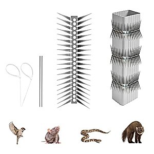 YXYBST Bird Spikes Stainless Steel Fence Spikes for Pigeons Raccoon Snakes Deterrent Spikes Defender for Outside 20Inch