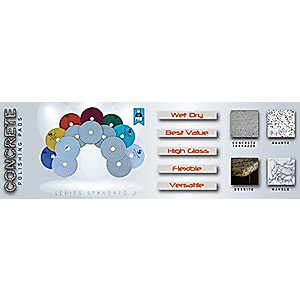 Stadea PPW119D Diamond Polishing Pads 4 Inch Grit 50 - For Concrete Marble Terrazzo Floor Granite Stone Counter Edge Wet Polishing - Pack of 2