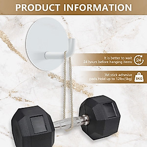 Oudbo Molartte 4-Packs Adhesive Towel Hooks, sus304 Stainless Steel Traceless Wall Hooks Bathroom or Kitchen, for Hanging Coat, hat, Towel. White