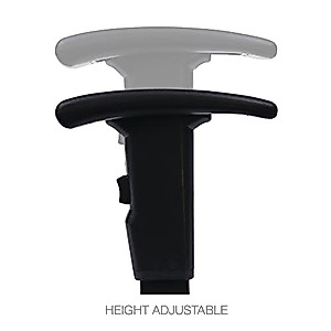 Alera ALEIN49AKA10B Height-Adjustable T-Arms for Essentia and Interval Series Chairs - Black (1 Pair)