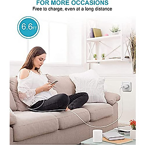 Fast Charger for iPhone【Apple MFi Certified】 20W USB C Wall Charger with 6.6FT Fast Charging Cable Portable Phone Charger Compatible with iPhone 14/14 Pro Max/13/13Pro/12/12 Pro/11,iPad,2 Pack, White