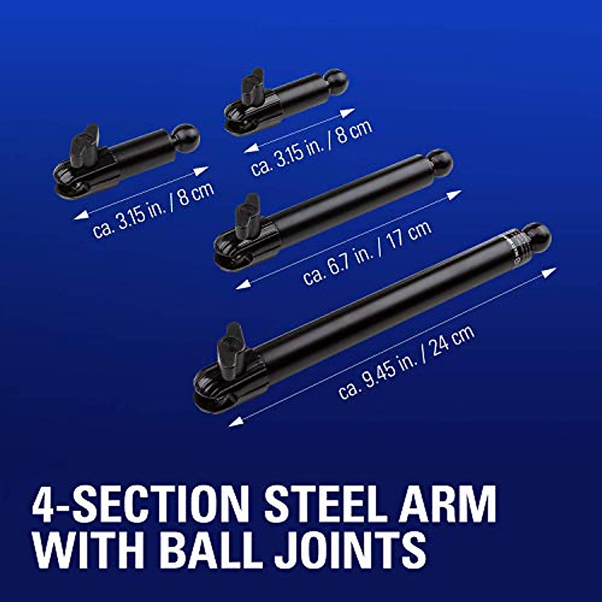 Elgato Flex Arm L, Premium 4-Section Articulated Arm for easy Mounting and Adjusting of Lights, Cameras, and Microphones, for Streaming, Videoconferencing, and Studios, requires Multi Mount Essential