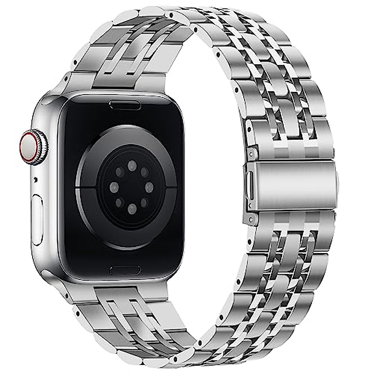 Tasikar Compatible with Apple Watch Band 41mm 40mm 38mm, Man Women Strap Solid Stainless Steel Metal Replacement Bracelet Compatible for Apple Watch SE Series 8 7 6 5 4 3 2 1, 41/40/38mm Silver