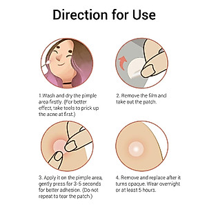 BREYLEE Acne Patches, Tea Tree Pimple Patches Acne Dots Acne Absorbing Cover Pimple Healing Sticker Acne Treatment Hydrocolloid Acne Patch (3 Pack, 66 Count)