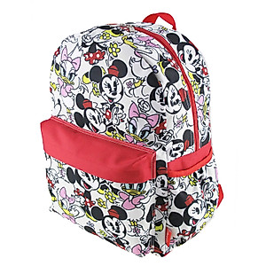 Minnie Mouse and Friends 16 inch All Over Print Deluxe Backpack With Laptop Compartment