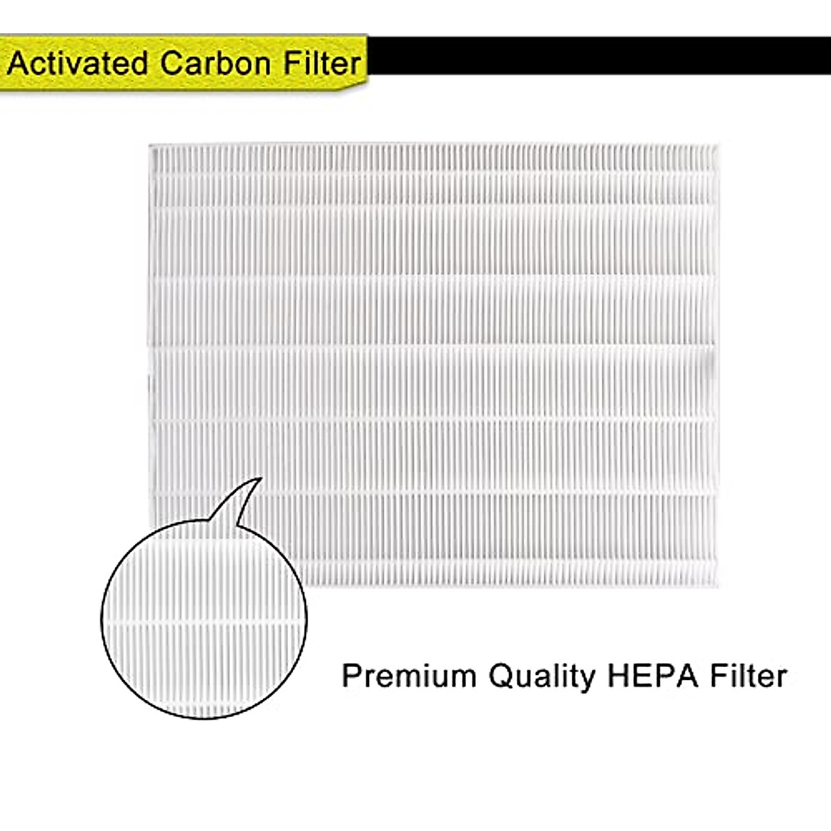 116130 Replacement Filter H for Winix 5500-2 AM80 Air Purifier True HEPA Activated Carbon Pre-Filters 2 Pack Washable Advanced Control Filter and 2 Pack PlasmaWave Odor Reducing Carbon Filters