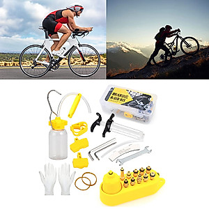 YAKAMOZ MTB Bike Hydraulic Disc Brake Bleed Kit Bicycle Brakes DOT Oil Bleed Tool for Shimano Magura Tektro Sram Avid Hayes Mountain Bike Brakes Repair Tools