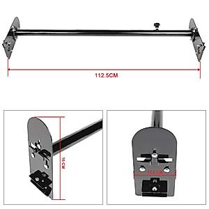 ECCPP Adjustable Van Ladder Rack Hightop 3 Bars Roof Rack fit for Chevy Express 2500 for GMC Savana with Rain Gutters Heavy-Duty Steel Pickup Truck Ladder Rack 700Lb Lumber Utility