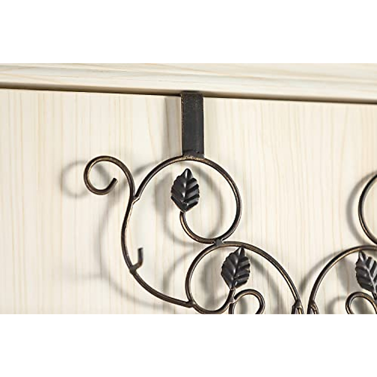 GUSUWOD Over The Door Metal Coat Rack Hook Hanger with 4 Hooks, Bronze, Set of 2