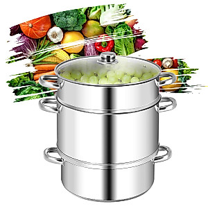 Giantex 10 Quart Juice Steamer Fruit Vegetables Juicer Steamers w/Tempered Glass Lid, Hose, Clamp, Loop Handles Stainless Steel Steam Juicer Multipots Kitchen Cookware for Making Juice, Jelly, Pasta