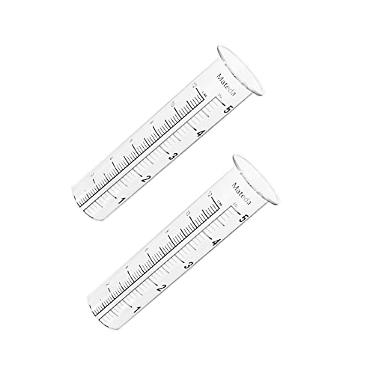 Mateda 5" Capacity Rain Gauge Glass Replacement Tube, Lip Design, Great for Yard Garden Outdoor Home (2)