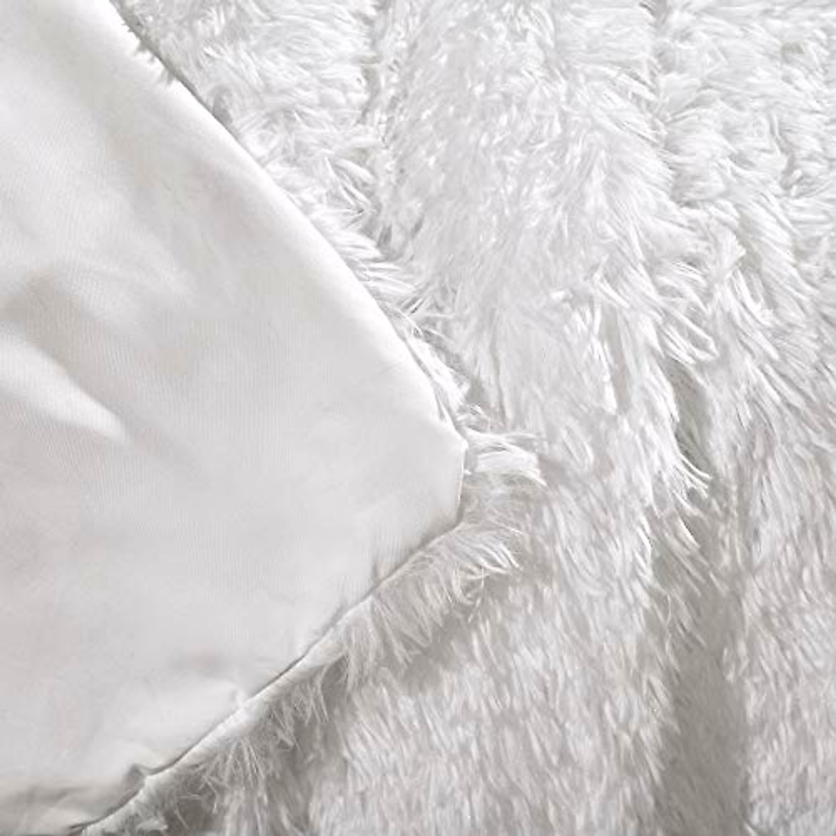 Lush Decor Emma Faux Fur Throw Blanket, 60" x 50", White