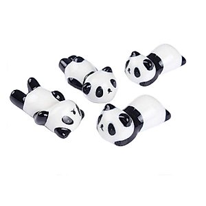 4 Pcs Nail Brush Pen Rack Ceramic Stand Holder Cute Panda Manicure Nail Art Tool Random Pattern